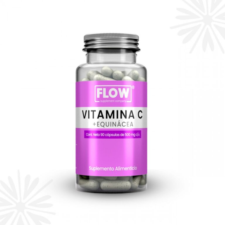 Vitamina C + Equinácea 90 cápsulas de 500 mg c/u – FLOW – Coconamor